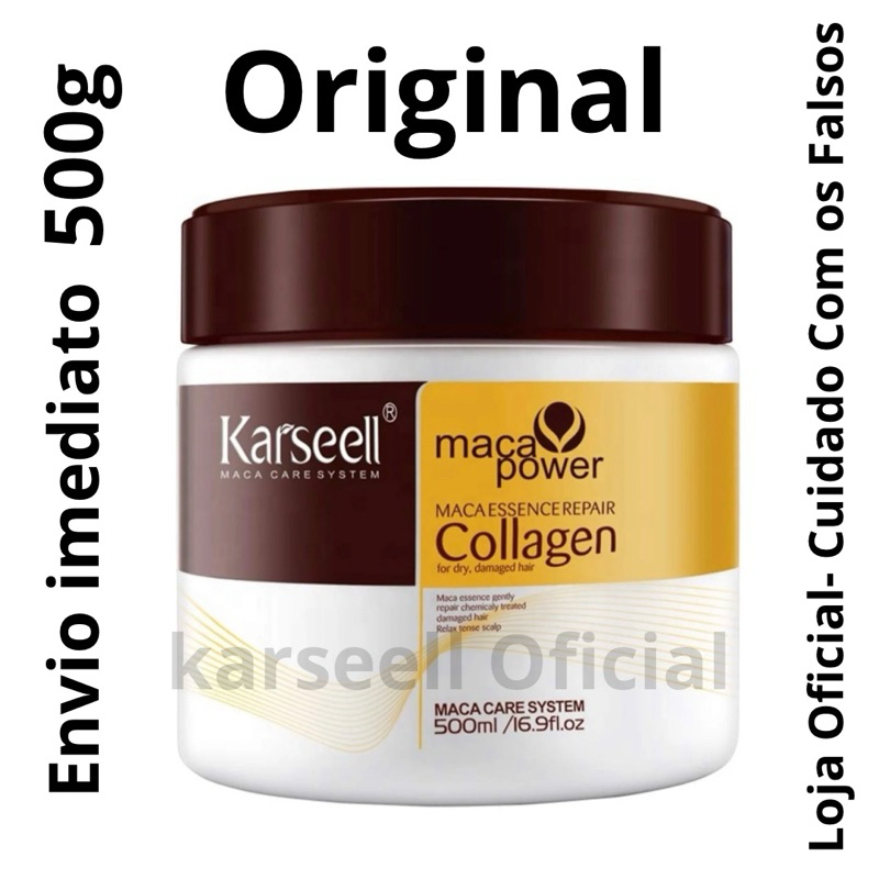 Karseell Collagen Tratamento Capilar 500g Mascara Maca Power Hidratação ...