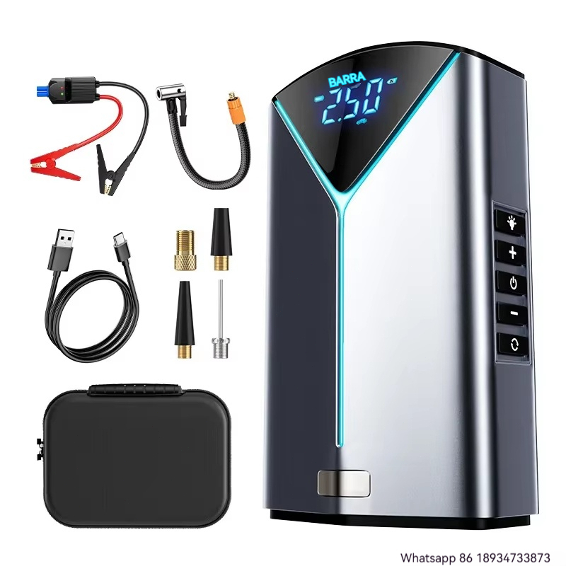 Kit Veicular 4 Funções: Jump Starter, Compressor de Ar, Power Bank e ...