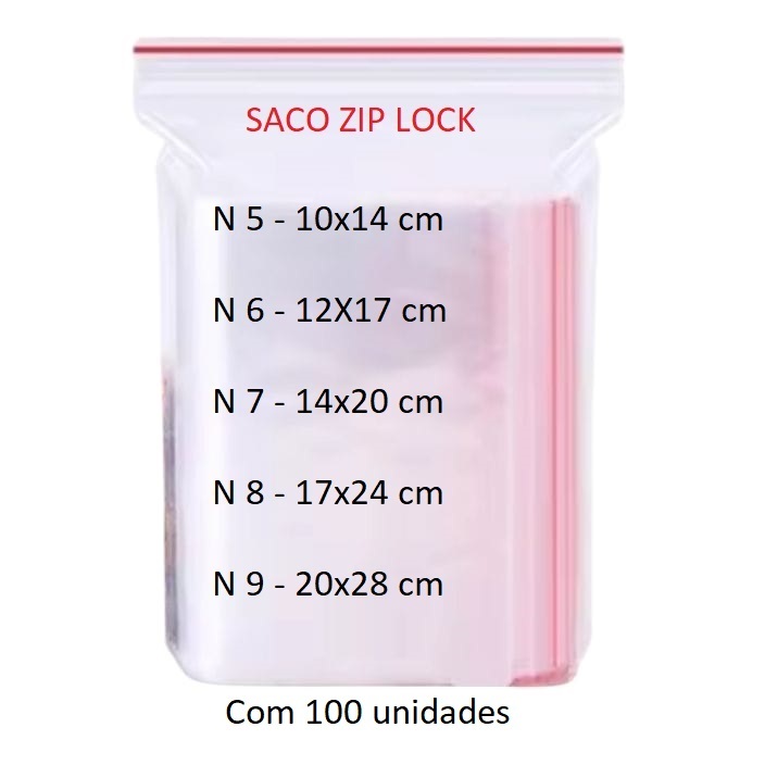 Saco Zip Lock Hermético Abre e Fecha - C/ 100 Unidades | Shopee Brasil
