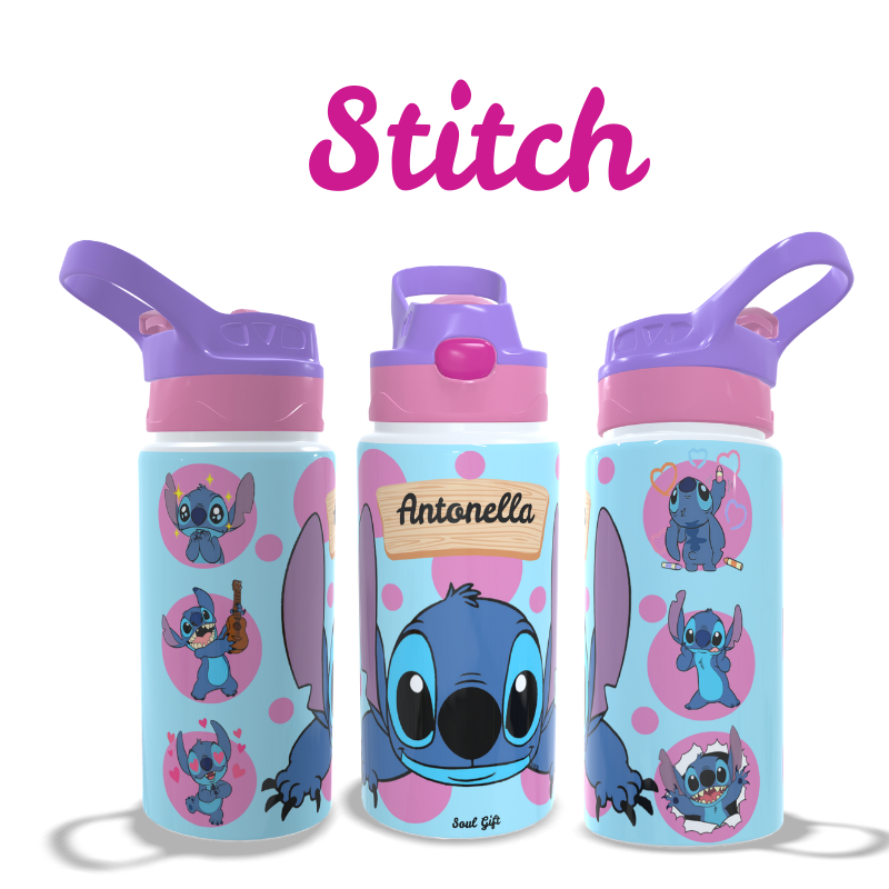 Garrafa do Stitch Térmica ou de Alumínio Lilo e Stitch Com Nome Várias ...