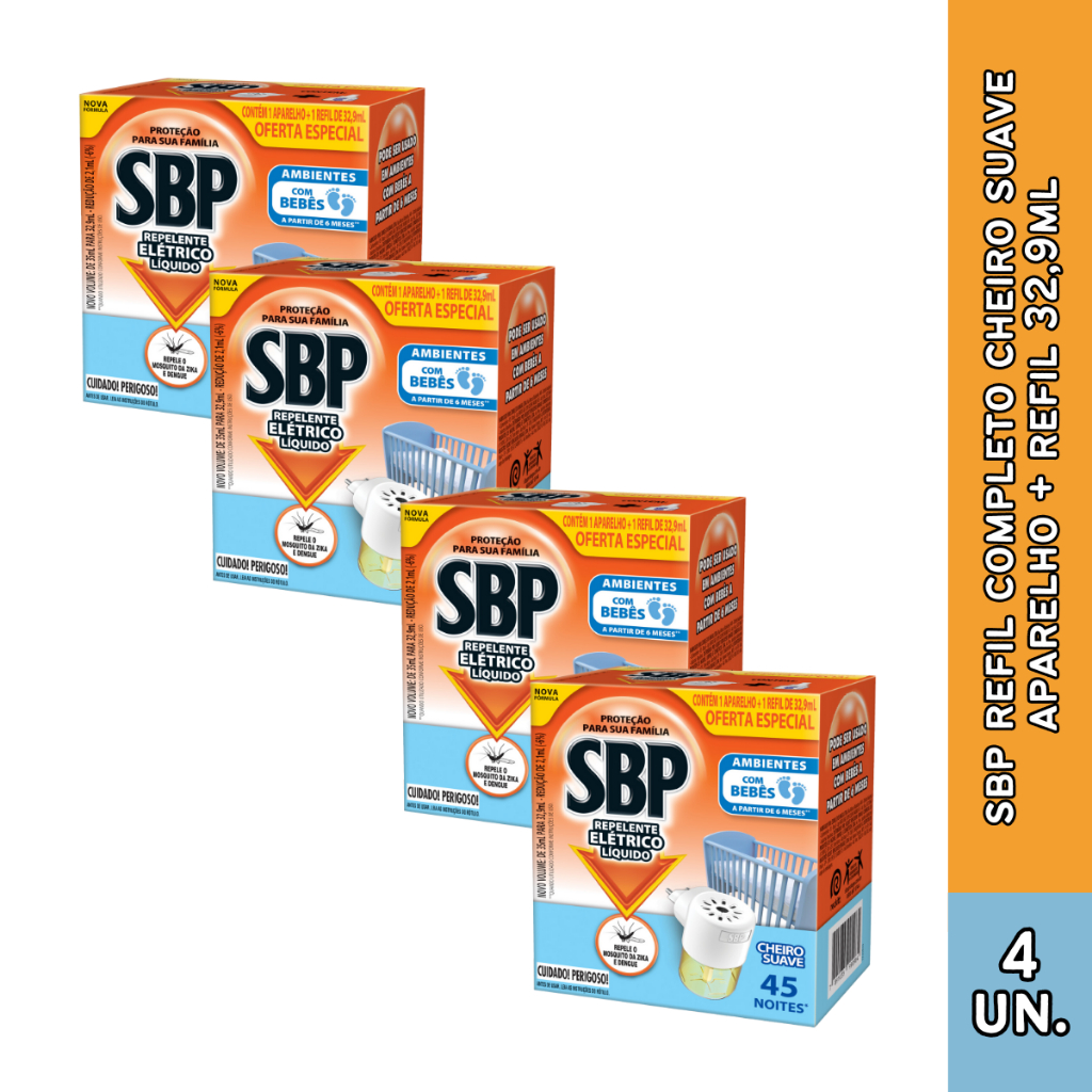 SBP Completo Repelente Elétrico Aparelho Cheiro Suave 32,9 ml Escolha a ...