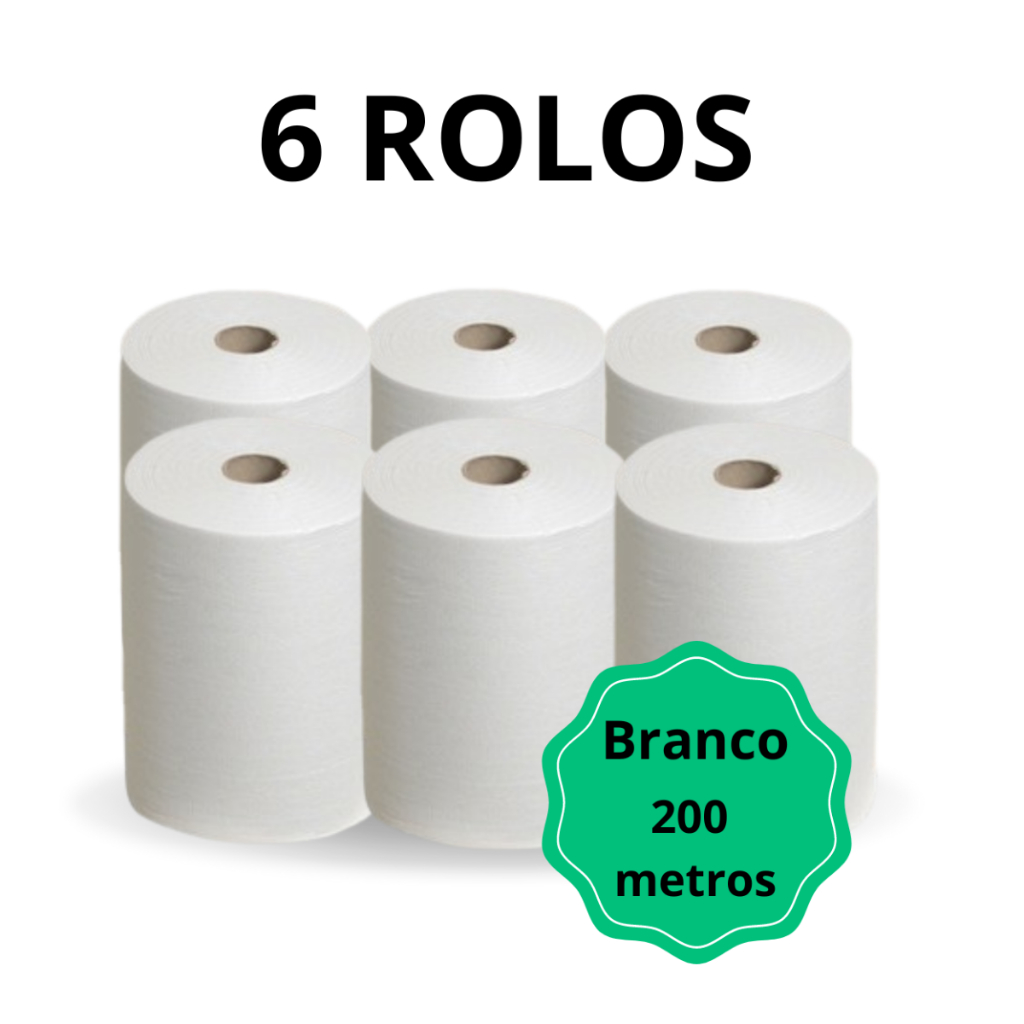 Papel Toalha Bobina 6 rolos 20x200 mt papel de dipenser autocorte ...
