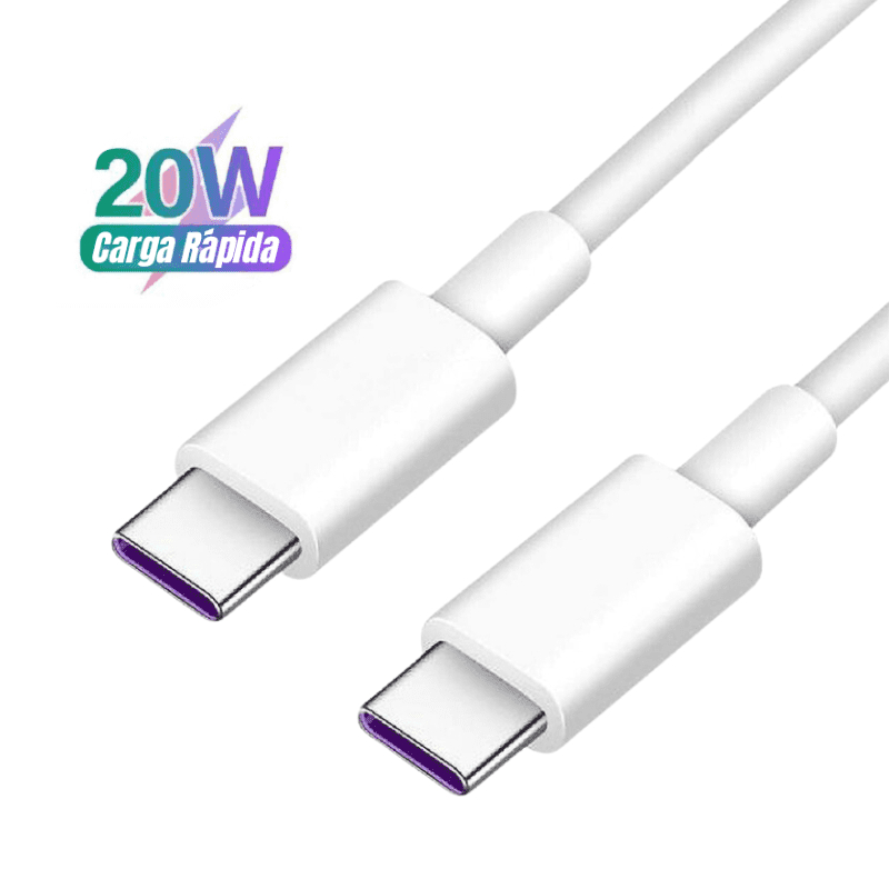 Cabo Tipo C Type USB-C Carregamento Rápido 20W | Super Resistente 1M ...
