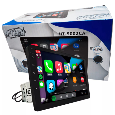 Multimidia 1 Din Mp5 H-tech 9 Polegadas Car Play e Android Auto Sem Fio Bluetooth USB HT-9002CA ...