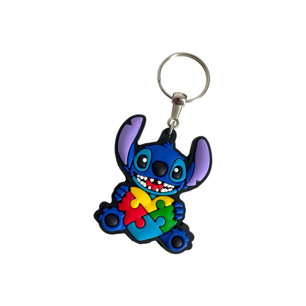 Chaveiro stitch autismo argola de alta qualidade coração quebra-cabeça ...