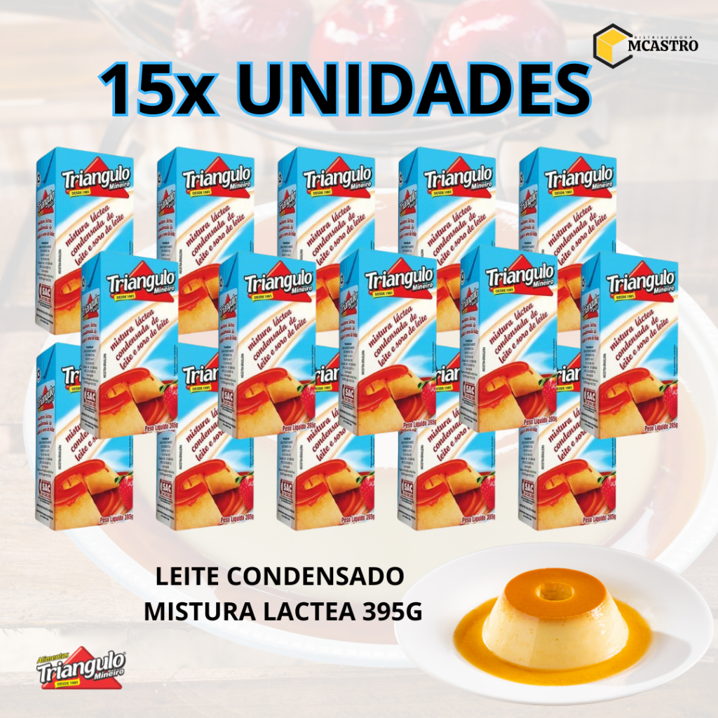 KIT 15X LEITE CONDENSADO MISTURA LACTEA 395G - TRIANGULO | Shopee Brasil