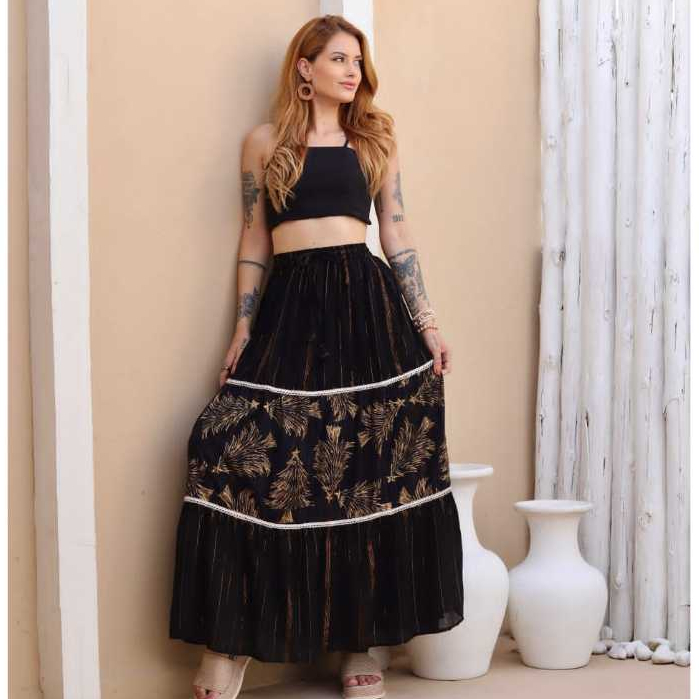 Saia Indiana Boho-Chic Hippie | Shopee Brasil