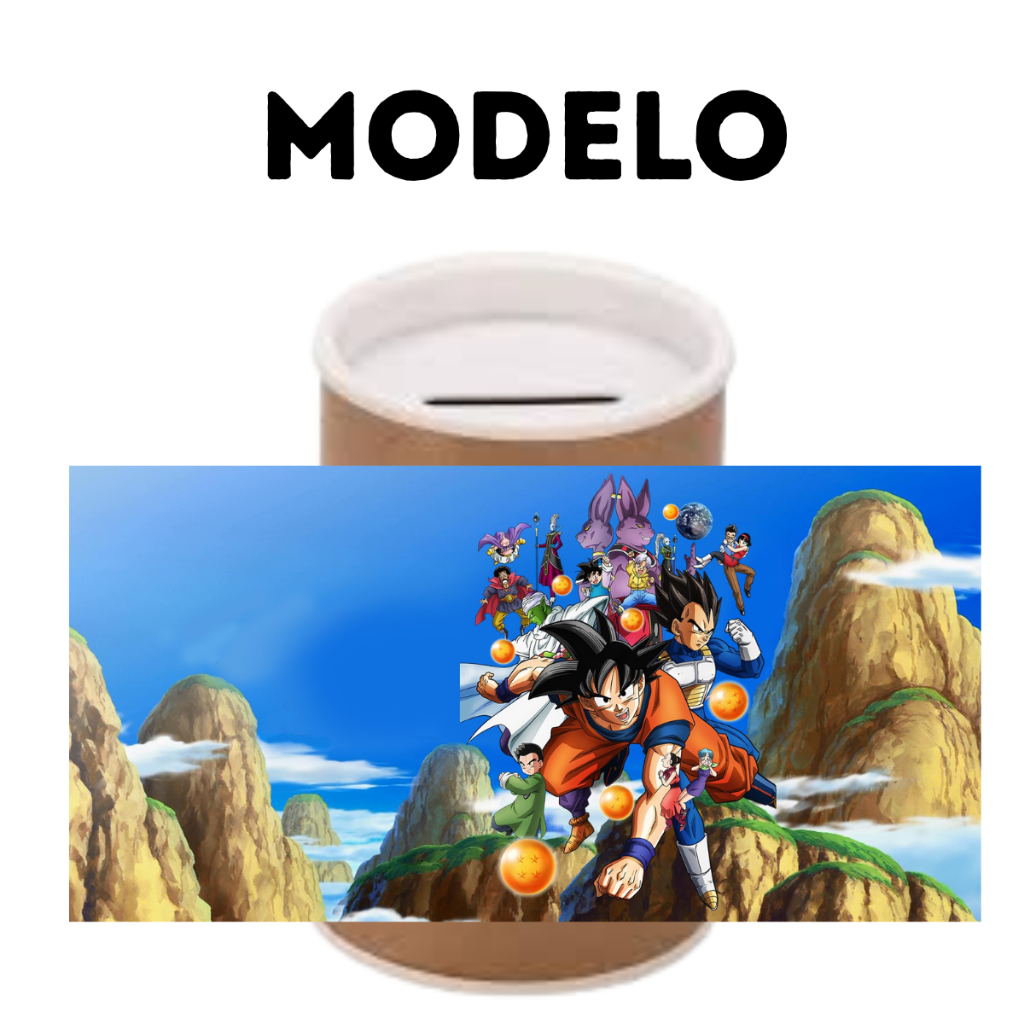 Rotulo adesivo para Cofrinhos Personalizados Tema Dragon Ball Z ...