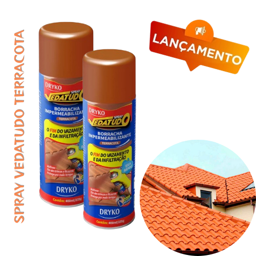 Spray Veda Tudo 400ML TERRACOTA Borracha Líquida Impermeabilizante ...