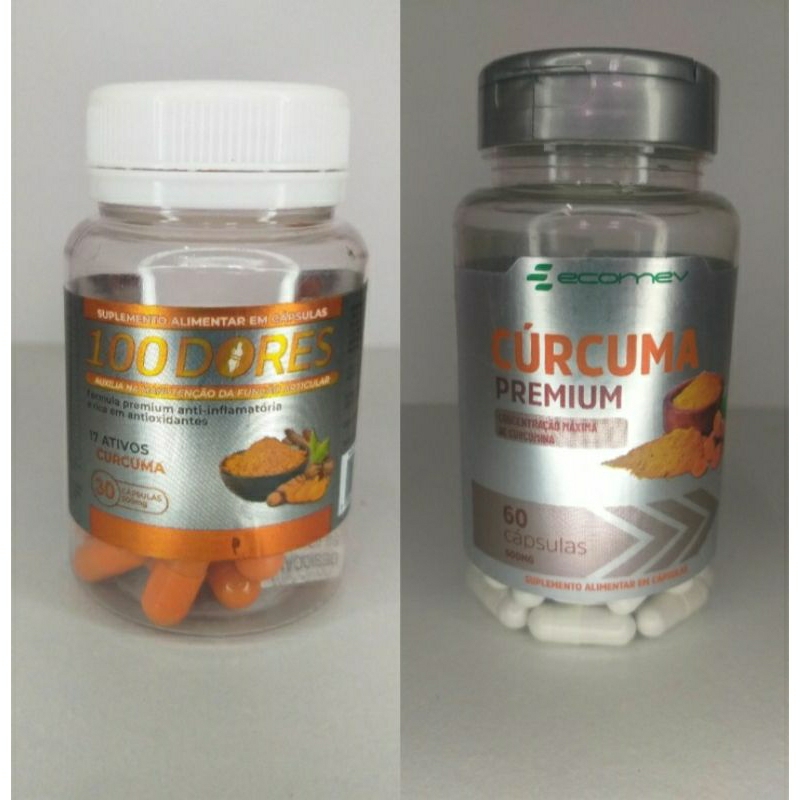 Kit Suplemento Natural | 100 Dores + Cúrcuma Premium | 2 Potes | Shopee ...