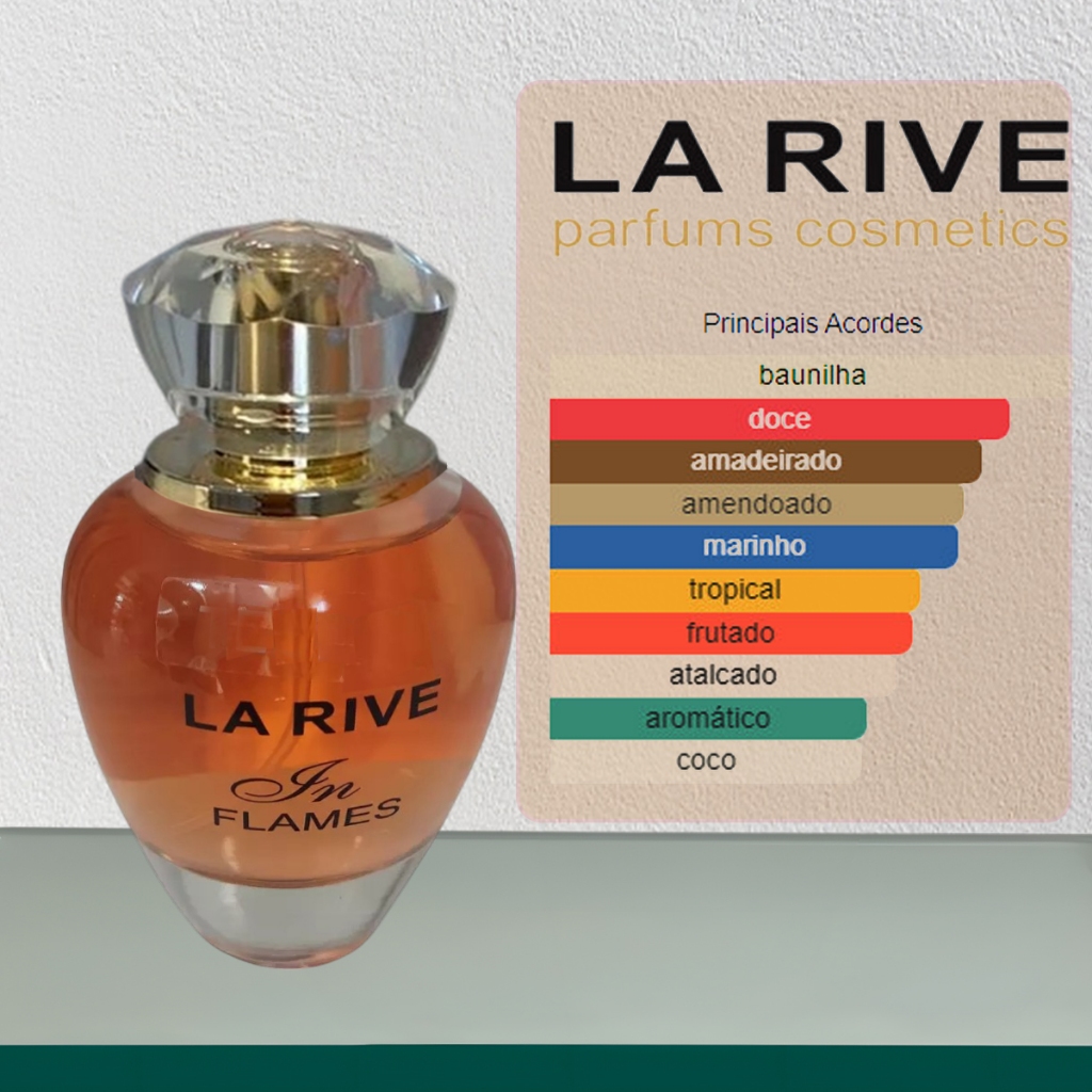 Perfume In Flames La Rive Feminino - Eau de Parfum - 90ml | Shopee Brasil
