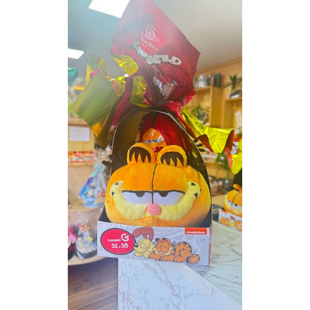 Ovo de Páscoa ao Leite Pantufa Garfield G 170g | Shopee Brasil
