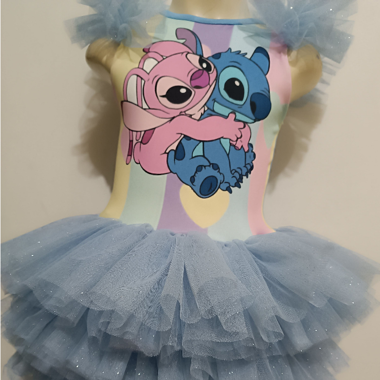 VESTIDO TUTU INFANTIL STITCH E ANGEL* | Shopee Brasil