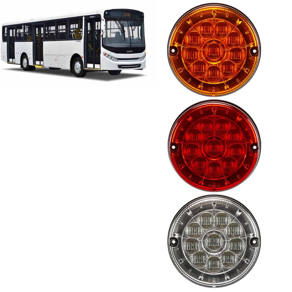 Kit Lanterna Traseira Onibus Caio Apache Vip Picolo Carreta Randon 125MM Led 24v | Shopee Brasil