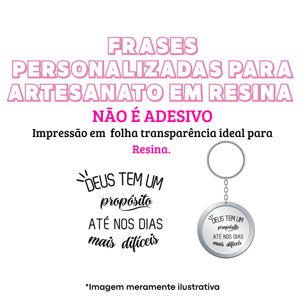 Cartela Transparência com 120 Frases Personalizadas tamanho para Resina ...