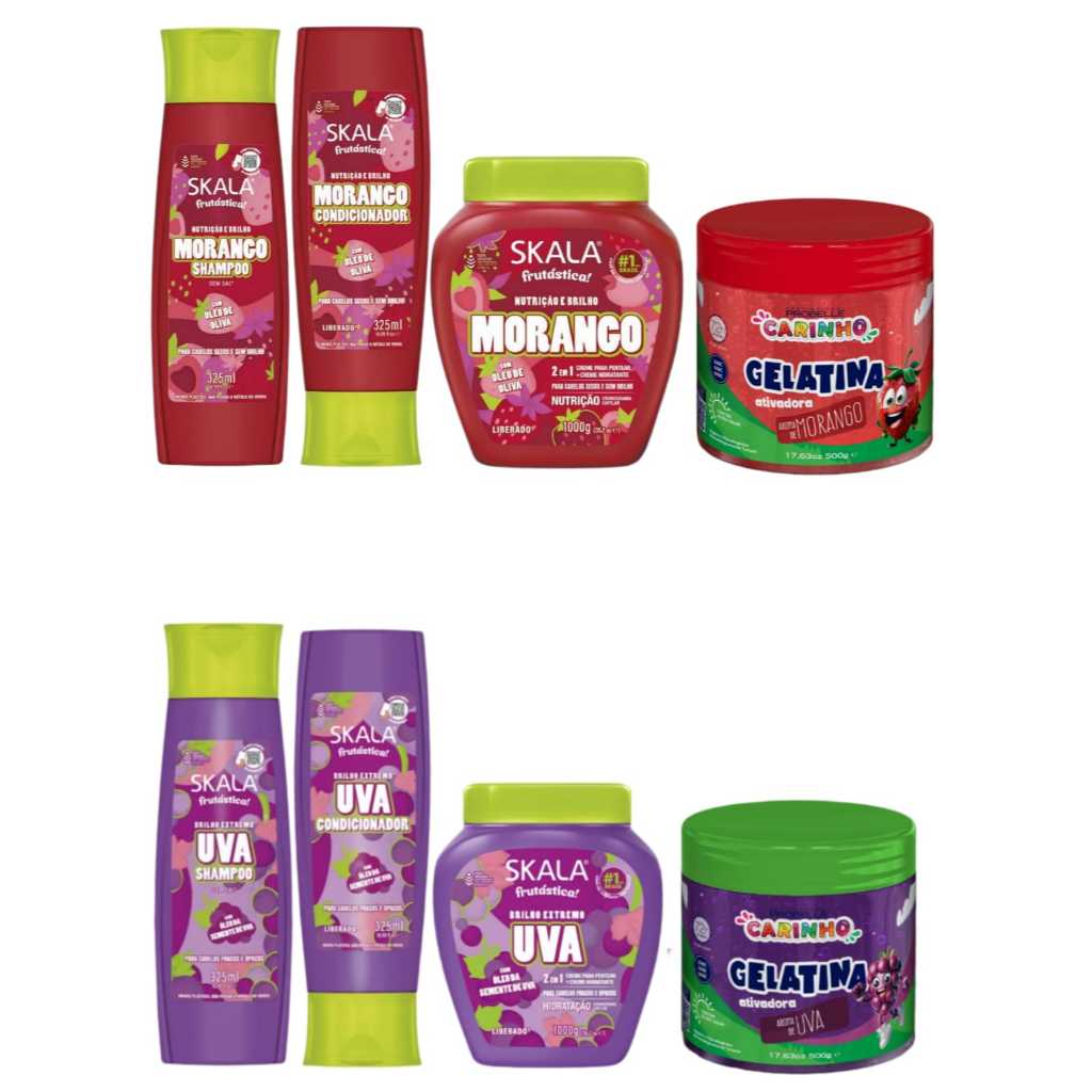 Kit Skala Frutastica + Gelatina Probelle Morango e Uva | Shopee Brasil
