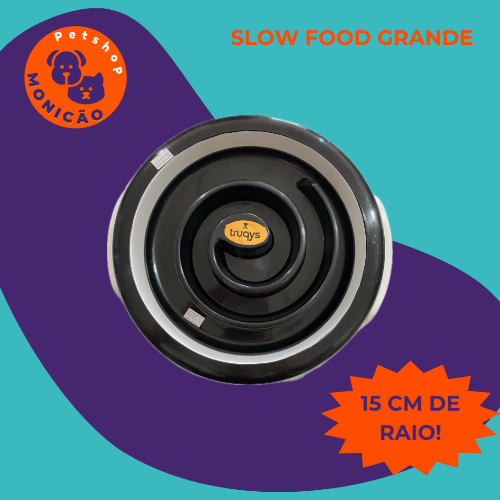 Truqys Slow Food Grande cor preta 15cm de raio. | Shopee Brasil