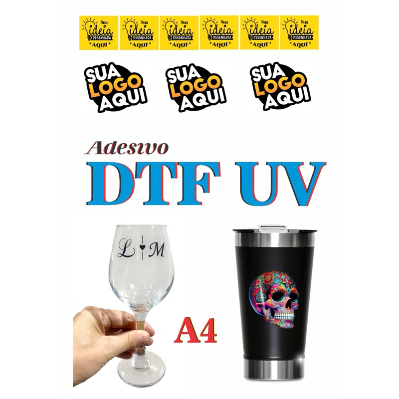 Adesivo DTF UV - Folha A4 | Shopee Brasil