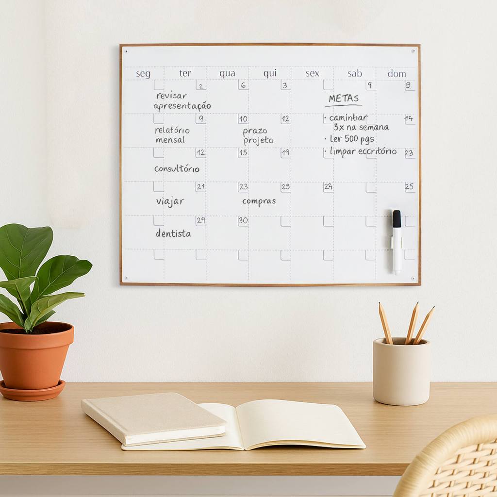 Calendario Planejamento Rotina Diaria Mensal Empresa 50x40 | Shopee Brasil