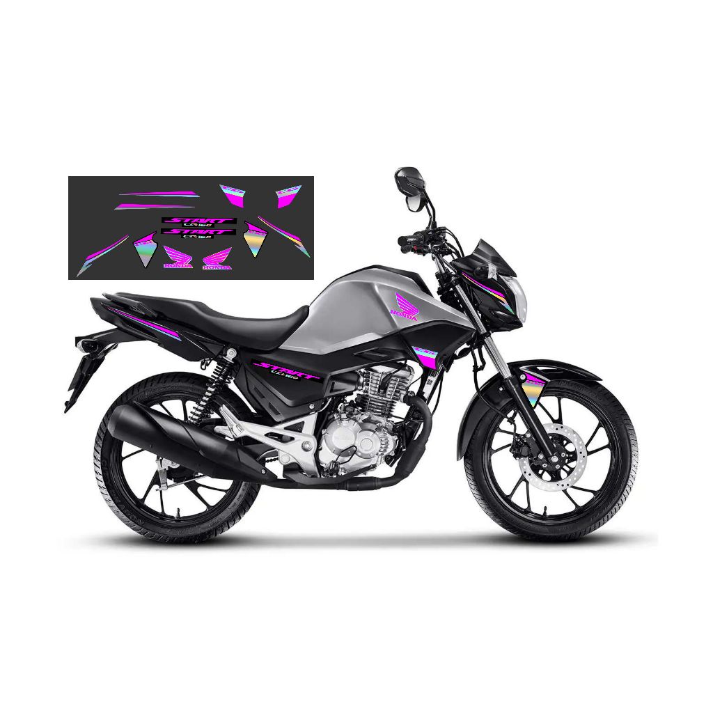 Kit de adesivos personalizado em holográfico para start 160 2025. adesivo que muda de cor no sol ...