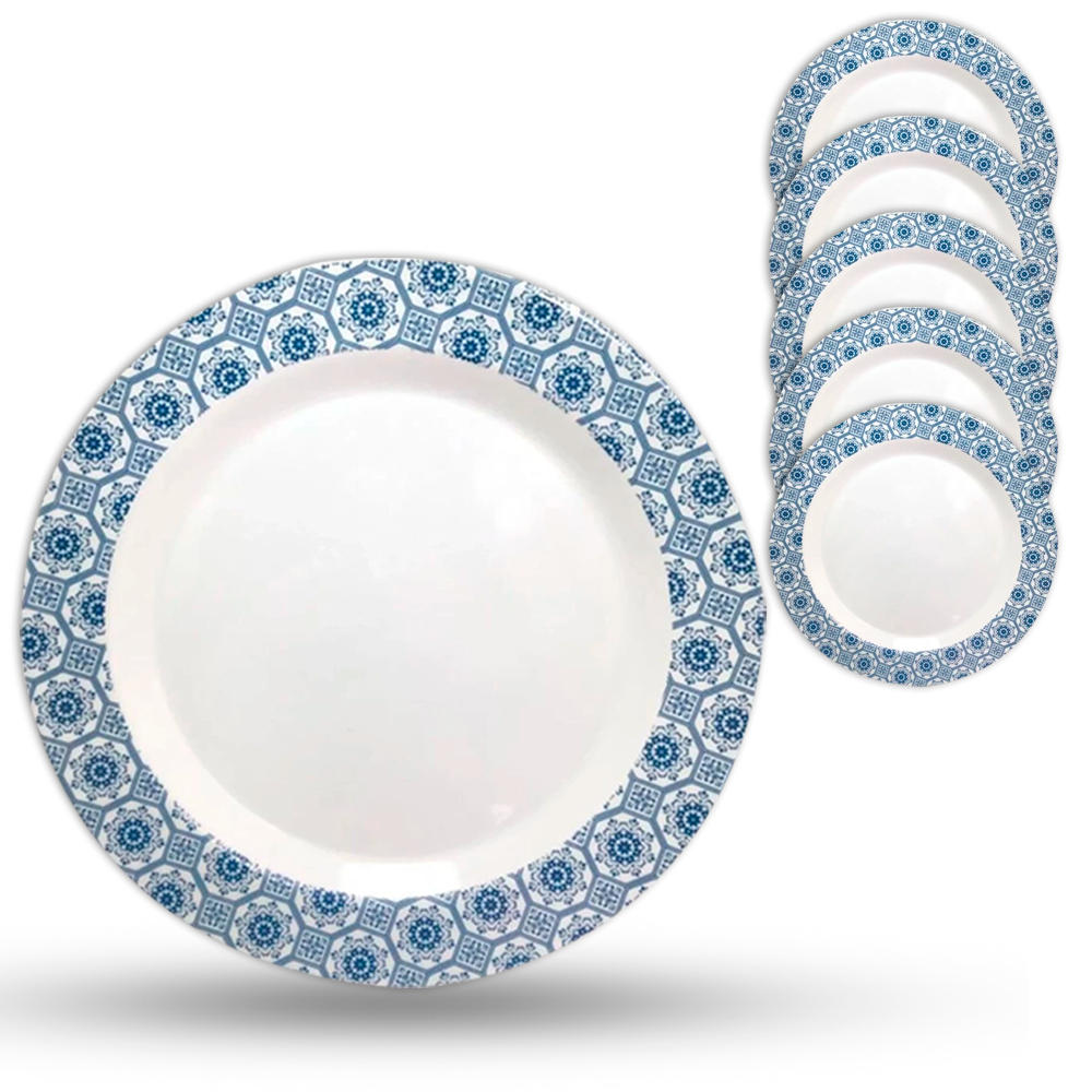 Pratos 6 Kits Sobremesa Festa Decorado Plástico Melamina 23cm | Shopee ...