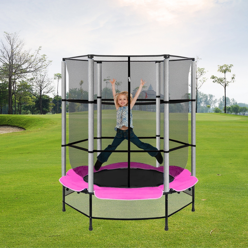 Mini trampolim infantil para áreas internas e externas com rede de ...