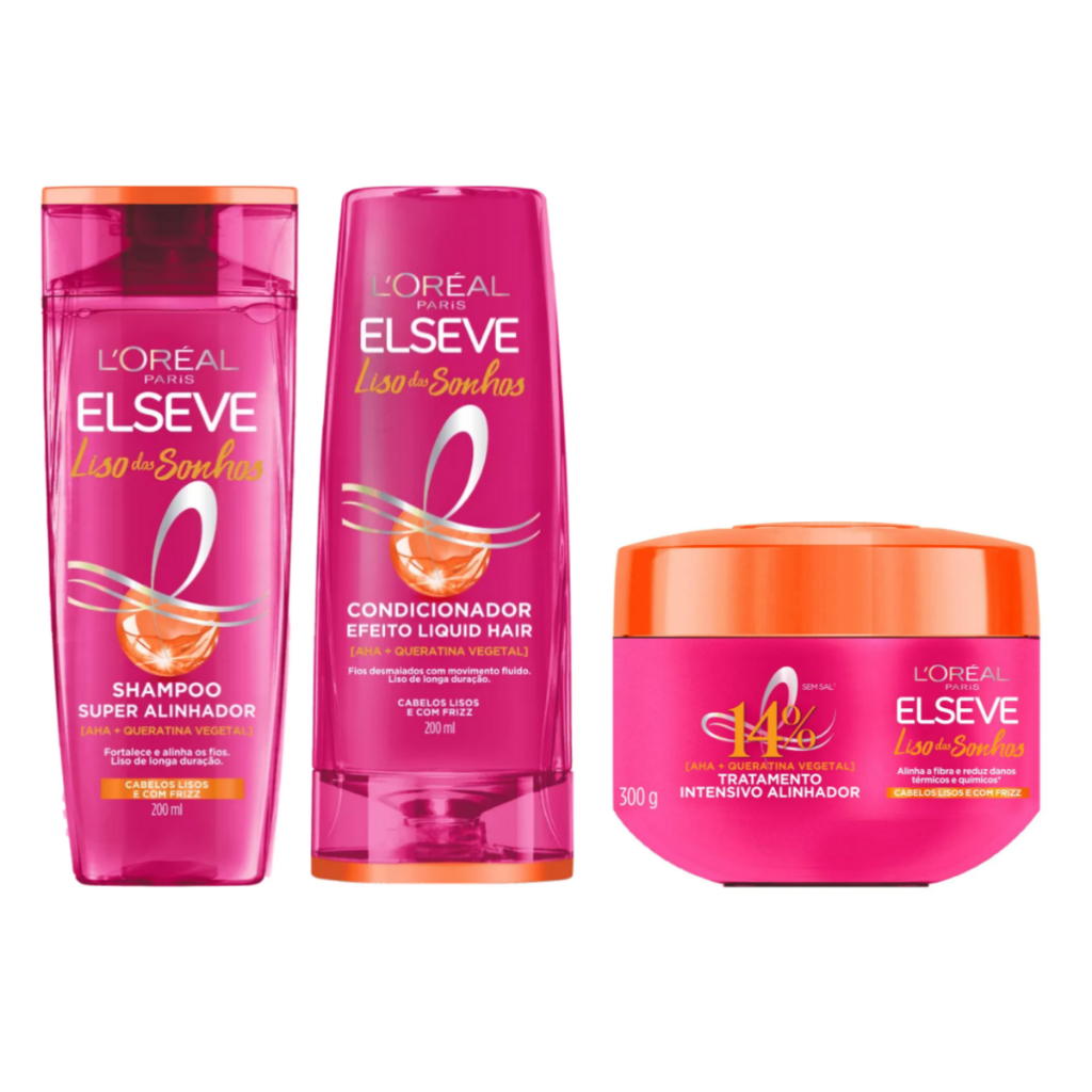 Kit Elseve Liso do Sonhos - Shampoo e Condicionador 200ml + Máscara ...