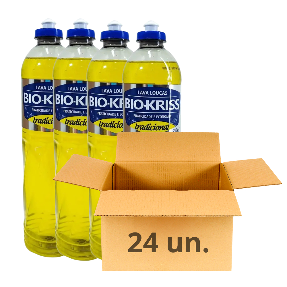 Caixa Fechada de Detergente Neutro 500ml Bio Kriss Limpeza Profunda ...