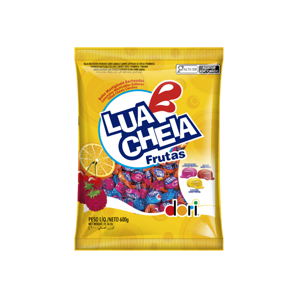 Bala Recheada Dori Lua Cheia 600g Pacote Grande 120 Balas | Shopee Brasil
