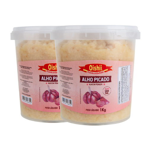 Kit 2 Alhos Picado Sem Sal 1kg - Oishii | Shopee Brasil