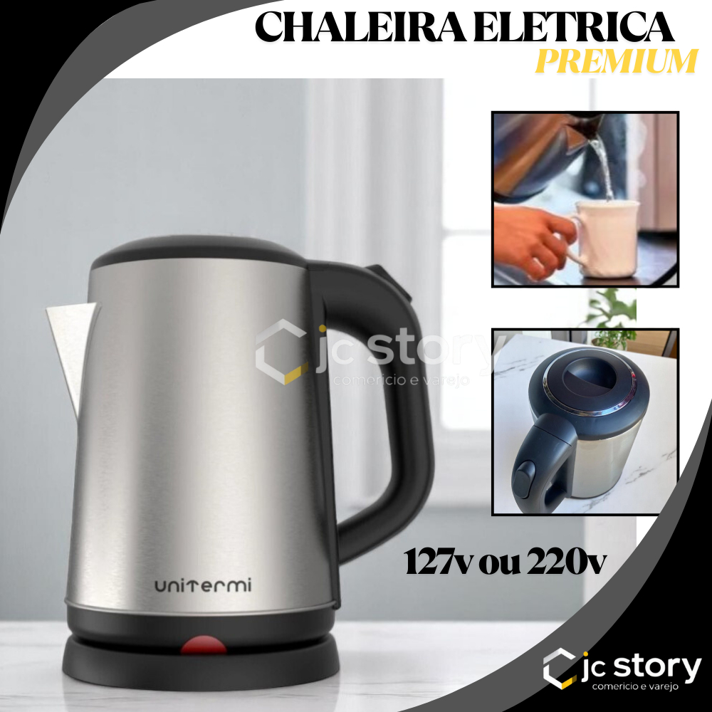 Chaleira Elétrica Térmica Unitermi Saara 1,8 Litros 127v ou 220v jarra esquenta agua rapido ...
