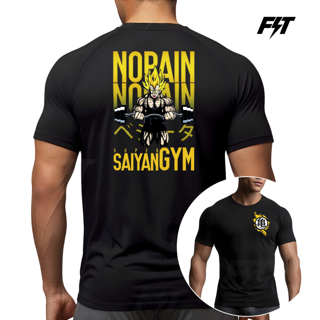 Camiseta Dry Fit Muscle Fit Masculina Vegeta SaiyanGYM Atividade Física ...