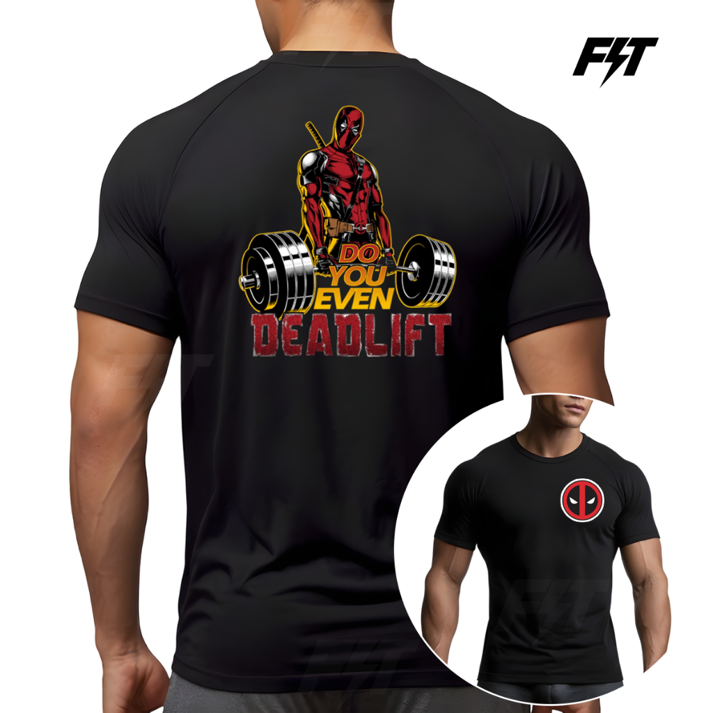 Camiseta Dry Fit Muscle Fit Masculina Deadpool Deadlift Atividade ...