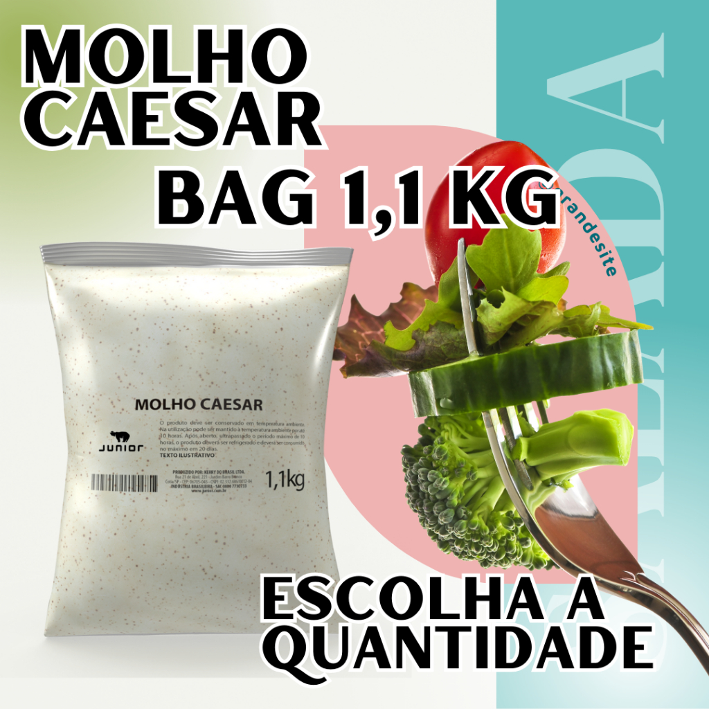 CAESAR BAG 1,1 KG - ESCOLHA SUA QUANTIDADE - ENTRE 02 E 09 BAGS - MOLHO ...