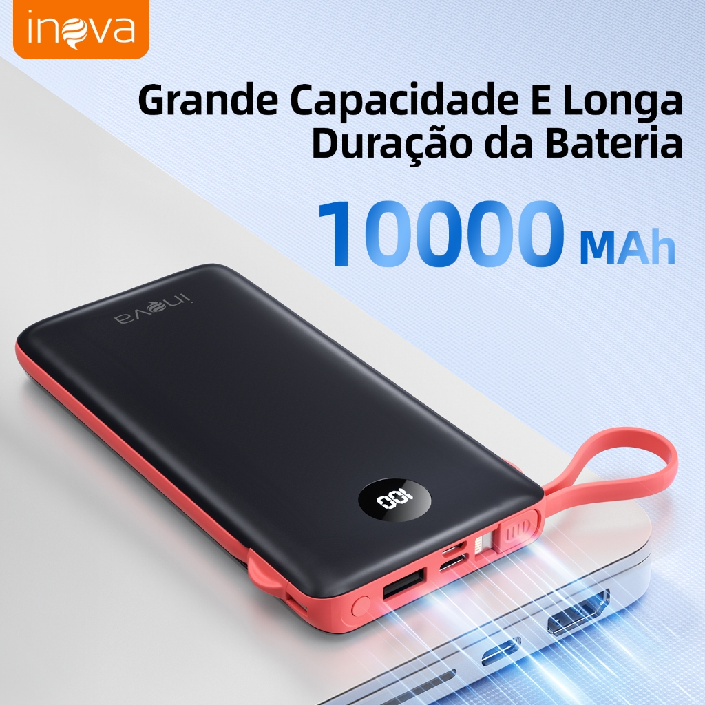 INOVA Power Bank Inteligente 10000mAh com Display Digital | Micro/Type ...
