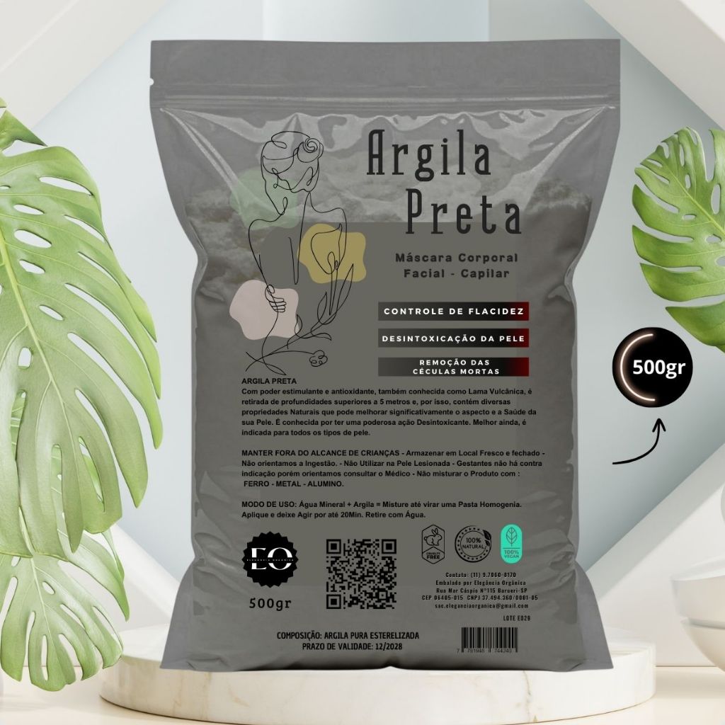 Argila Skin Care Mascara Facial Preta 500g | Shopee Brasil