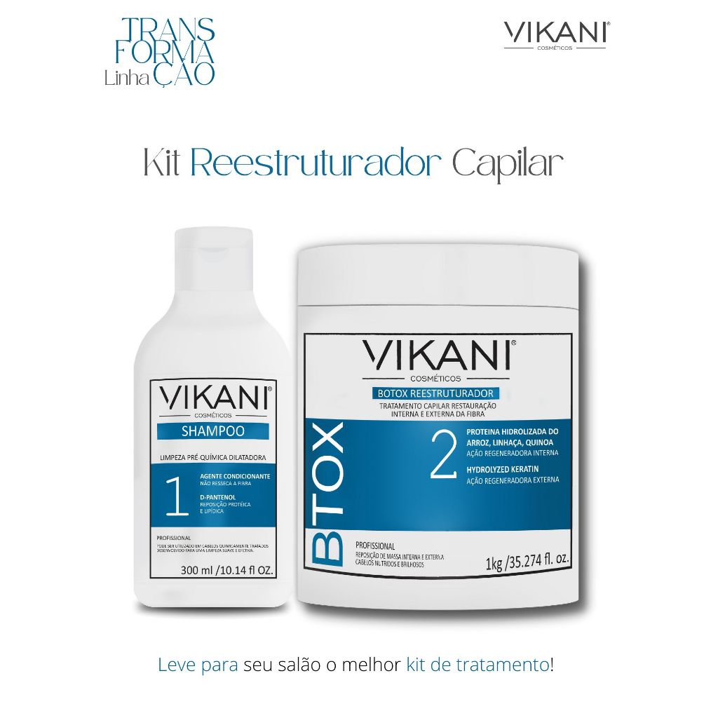 Kit Botox Capilar 1kg Orgânico 0% formol Profissional + Shampoo pré ...