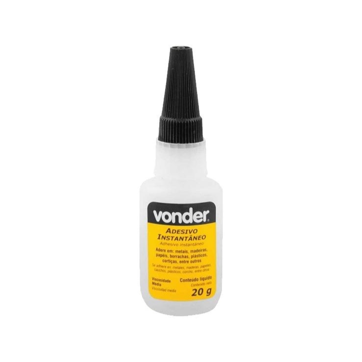 Adesivo Cola Instantâneo Liquido 20 g, Cianoacrilato Industrial, Cura ...