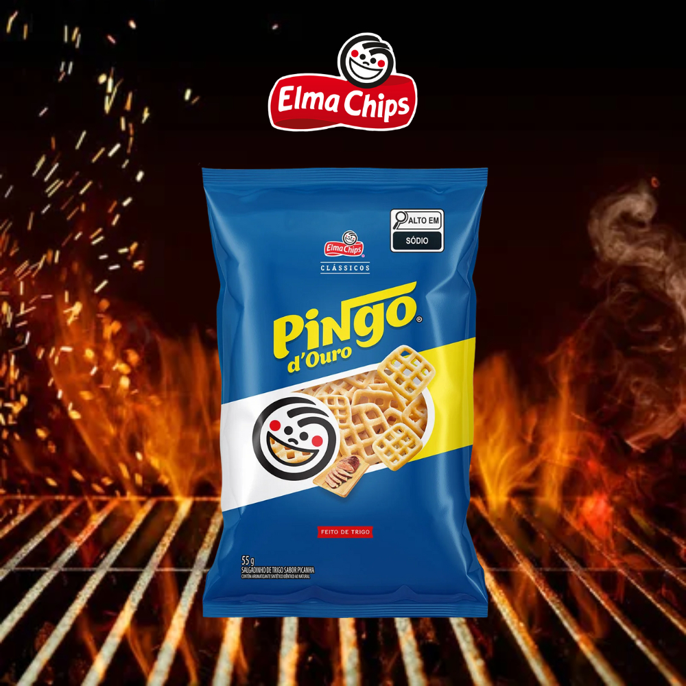 Kit 10 Unidades Salgadinho Pingo D'Ouro Elma Chips Sabor Picanha 55g ...