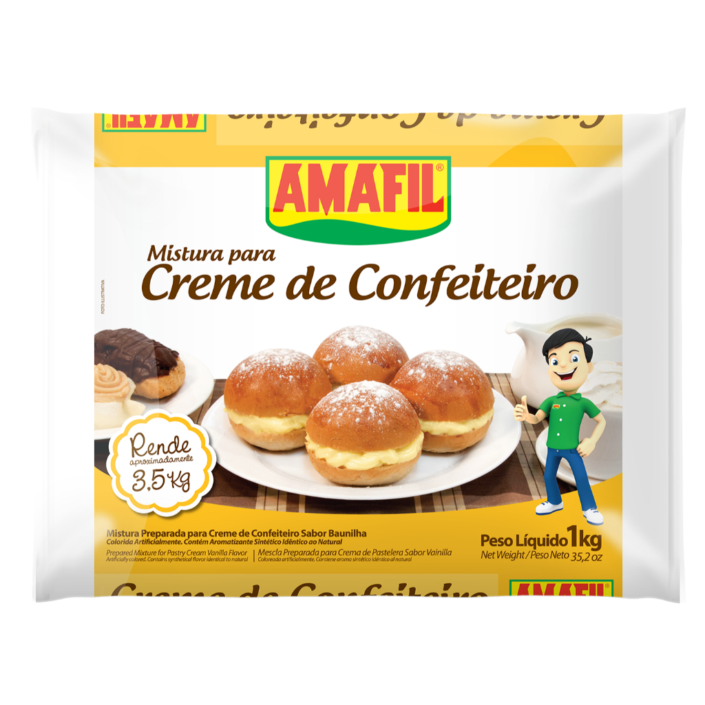 Mistura Para Creme De Confeiteiro Amafil 1Kg | Shopee Brasil