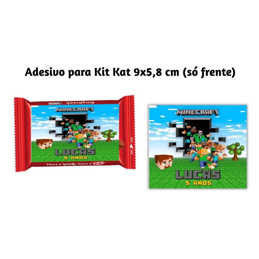 10 Rótulos Adesivos para Kit Kat Minecraft | Shopee Brasil