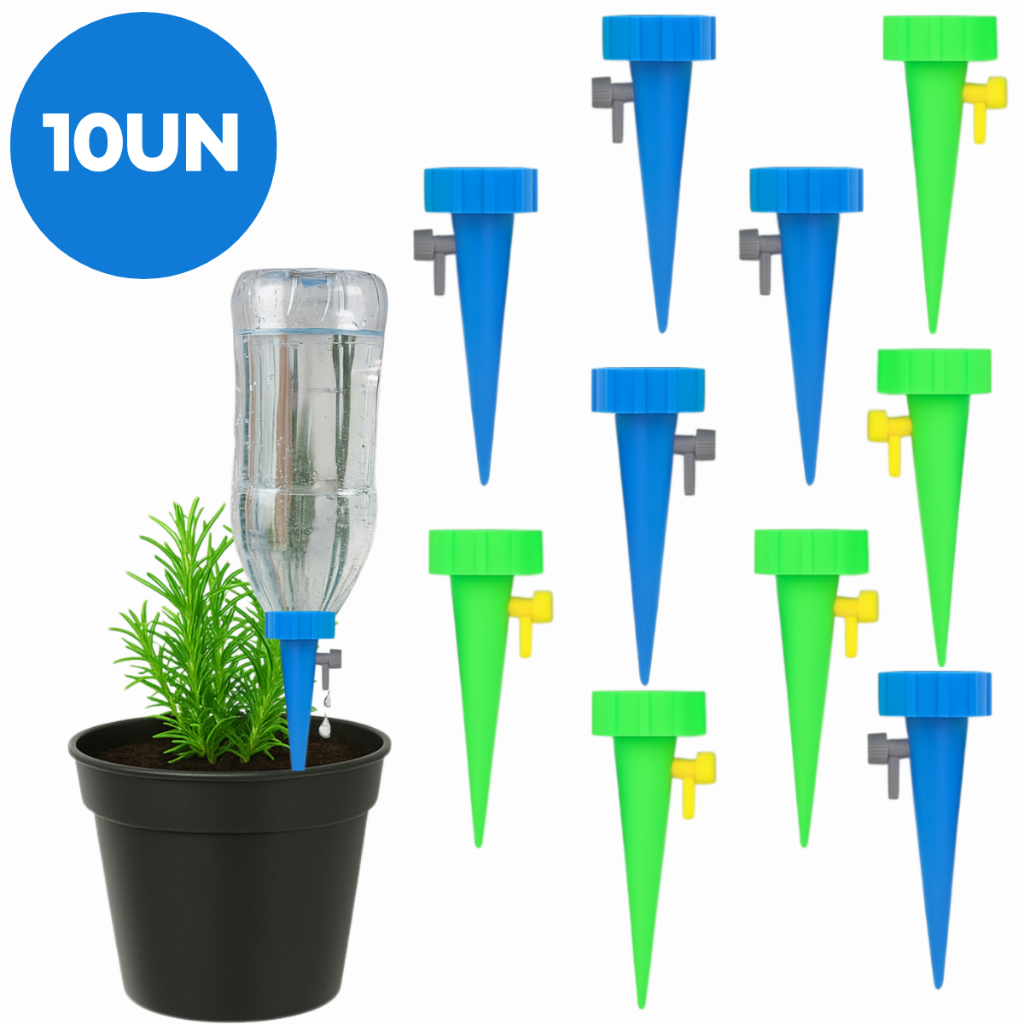 10 Irrigador Kit Automático Gotejadores p/ Plantas – Ideal para Viagem ...