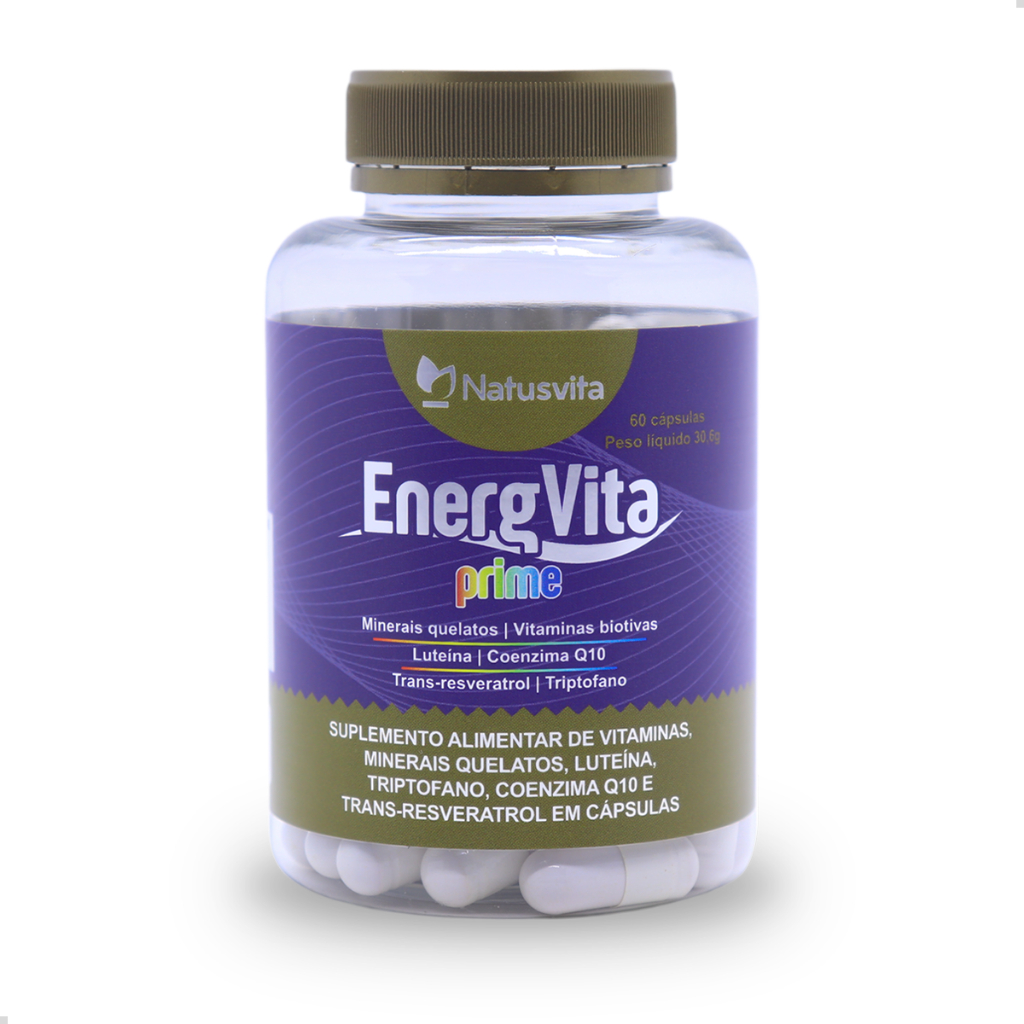 EnergVita Prime (Multivitamínico) em Cápsulas Concentrado Vitaminas Ativas Minerais Quelatos ...