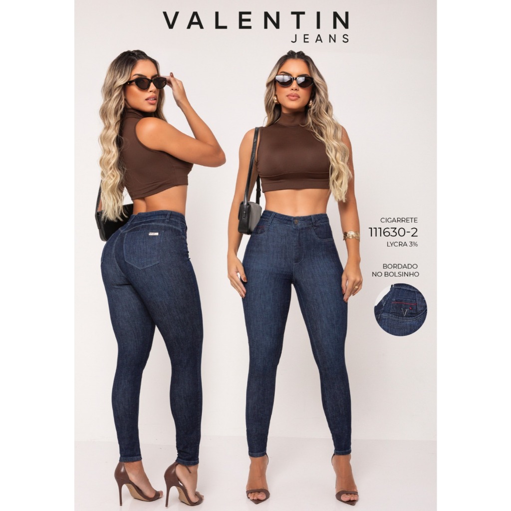 Calça Jeans Feminina Cigarrete Valentin Deluxe Tam 36 EM | Shopee Brasil