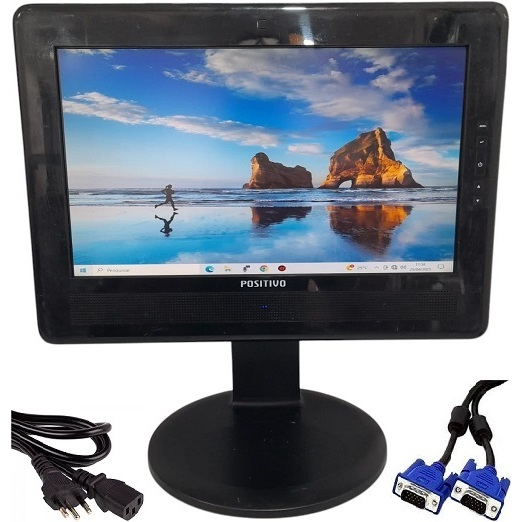 Monitor de 15 Polegadas 3 Meses Garantia Cabo VGA Energia Base Com ...