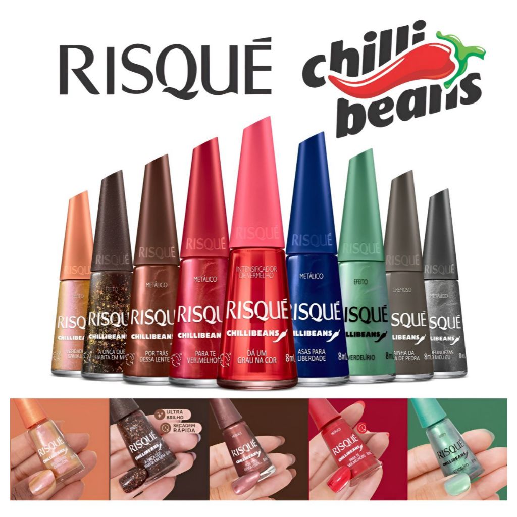 Esmalte Risque & Chili Beans 8ml - ( Cores ) | Shopee Brasil