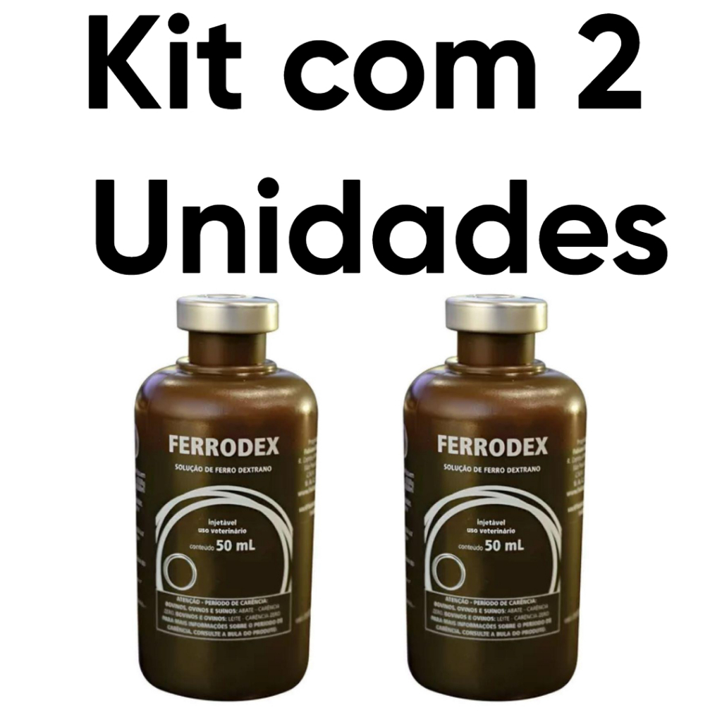 Ferrodex 50ml - Kit com 2 Unidades - Solução De Ferro Dextrano - Ja ...