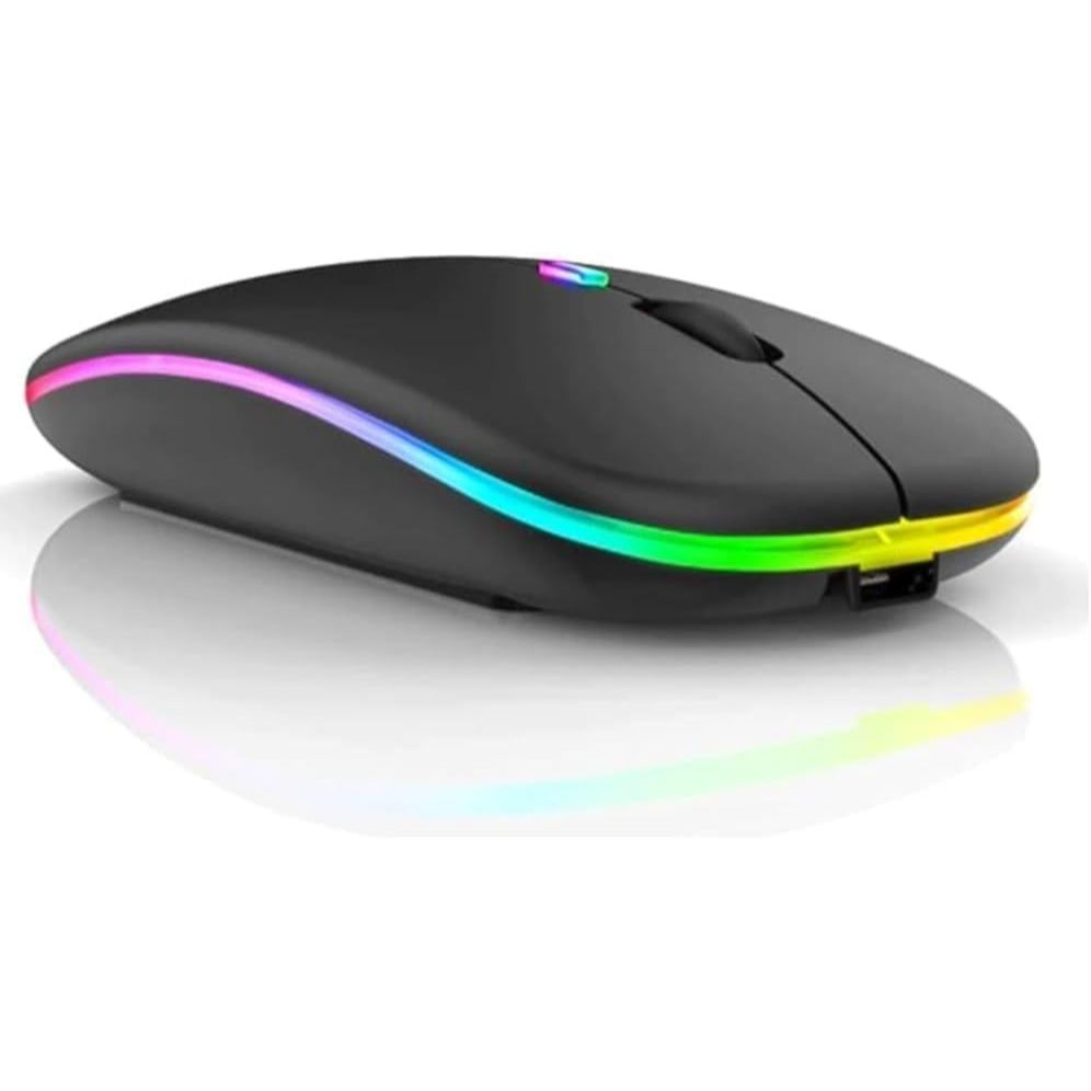 Mouse sem fio dual band receptor nano 2,4ghz / Bluetooth RGB recarregável MS-S350L | Shopee Brasil