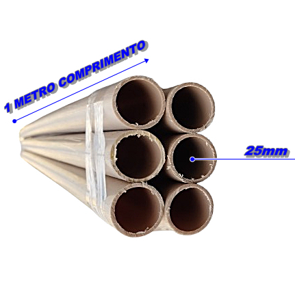 Cano PVC 25mm, Pacote Com 06 peças De 1,00 Metro. | Shopee Brasil
