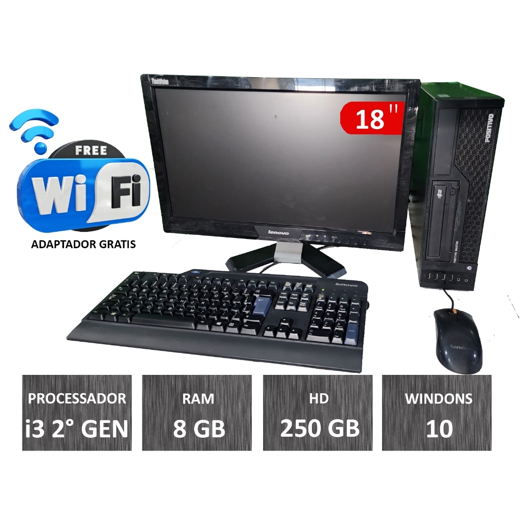 Pc Completo i3 tela 20 polegadas e wifi | Shopee Brasil